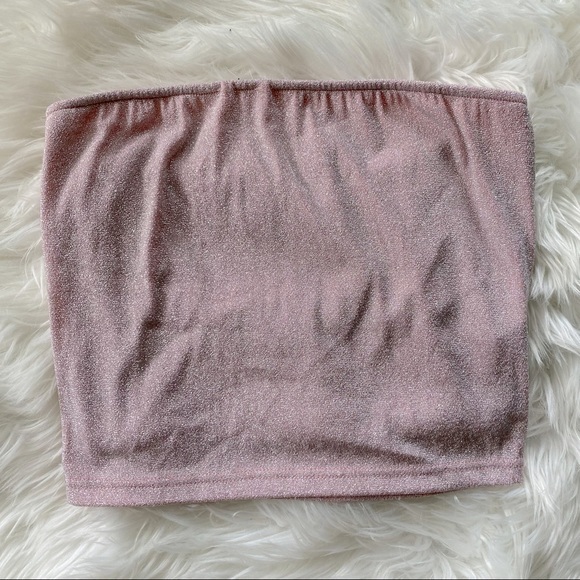 Forever 21 | Tops | Womens Baby Pink Glitter Tube Top | Poshmark